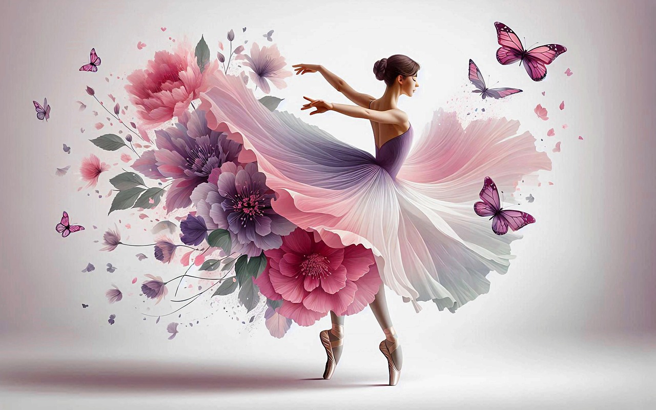 Download Ballerina, Flowers, Butterflies. Royalty-Free Stock ...