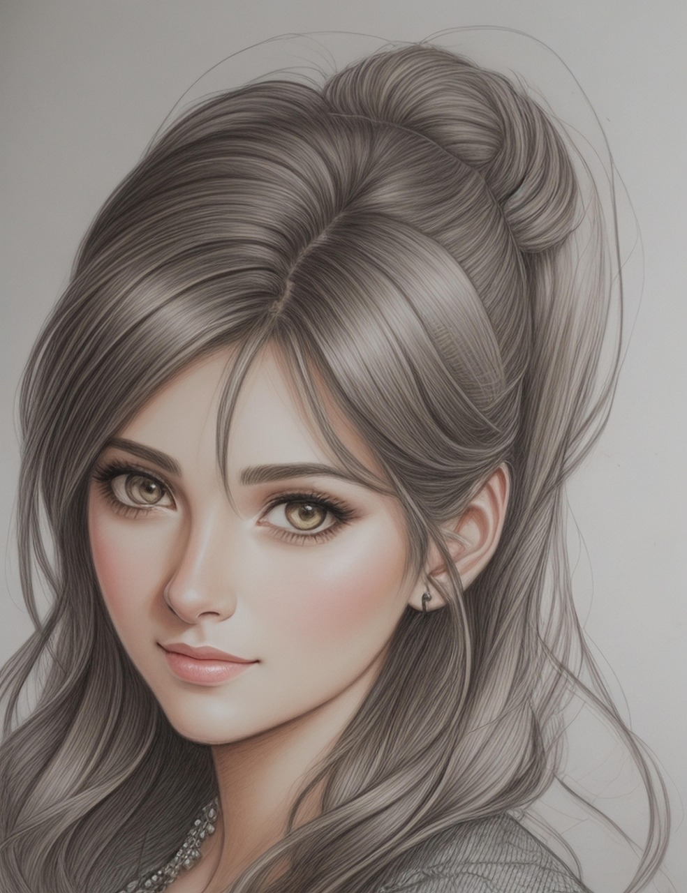 Download Beautiful Woman, Shiny Hair, Sketch. Royalty-Free Stock ...