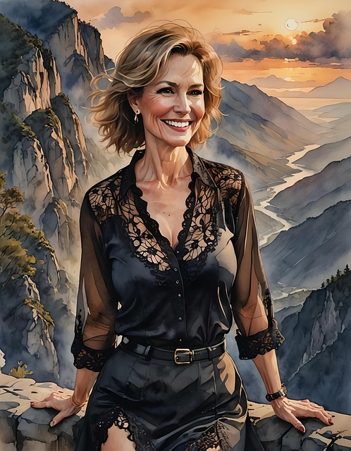 Download Woman, Grown Up, Mountains. Royalty-Free Stock Illustration ...