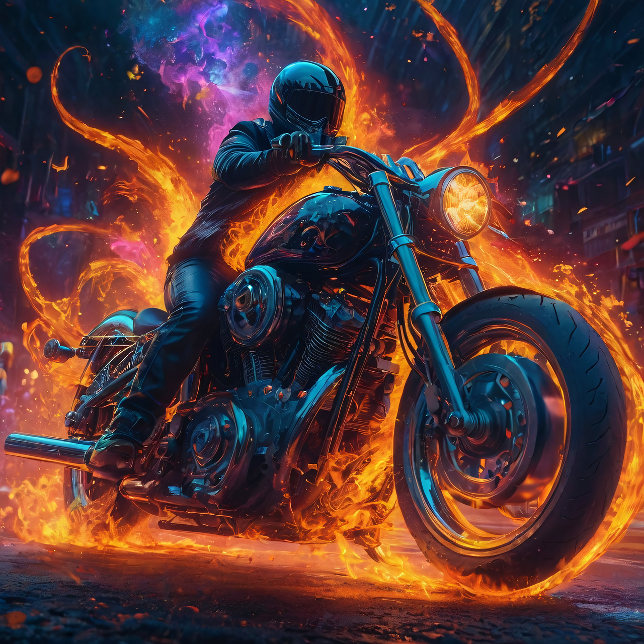 Download Man, Motorcycle, Fire. Royalty-Free Stock Illustration Image ...