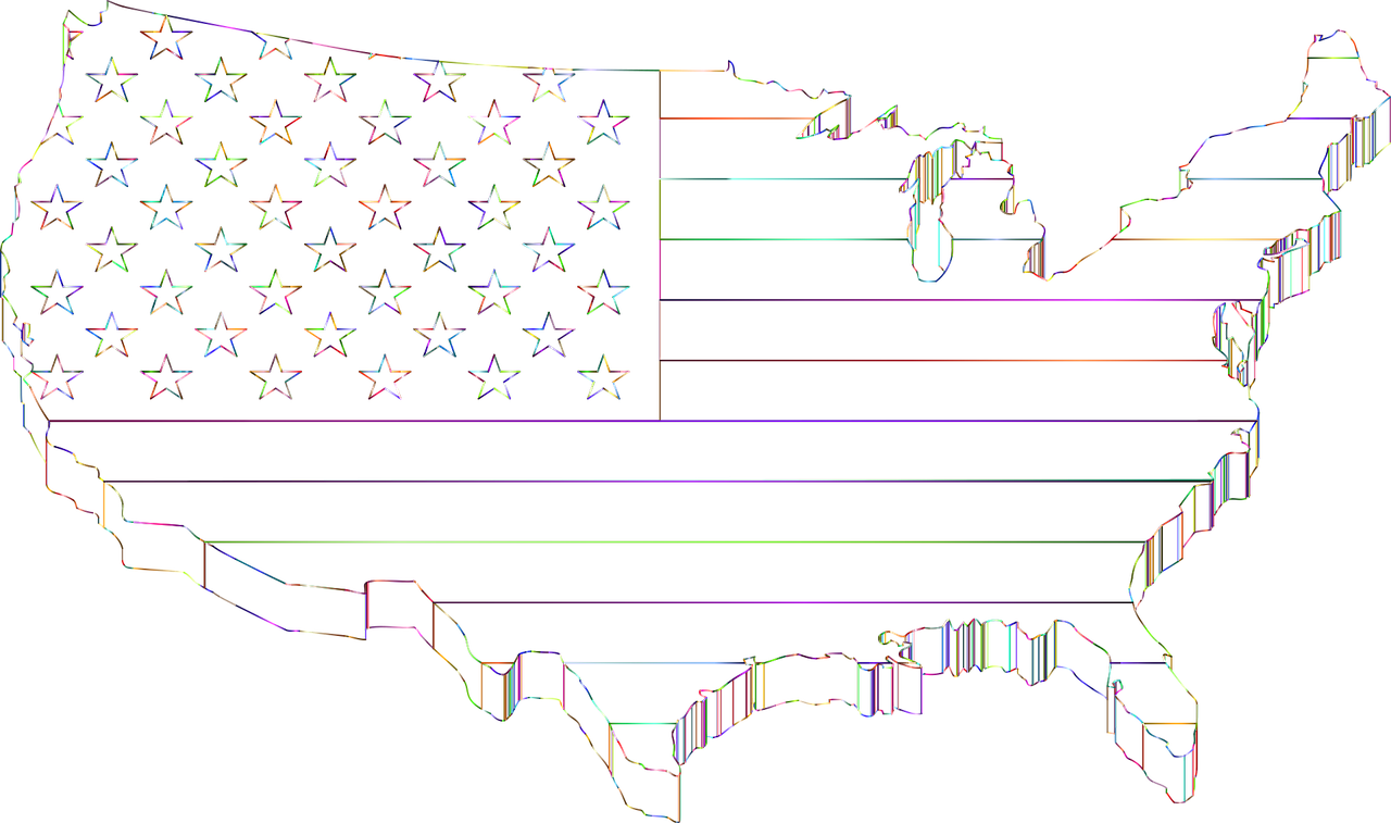 Mapa De La Bandera De Estados Unidos Y Para Ver América