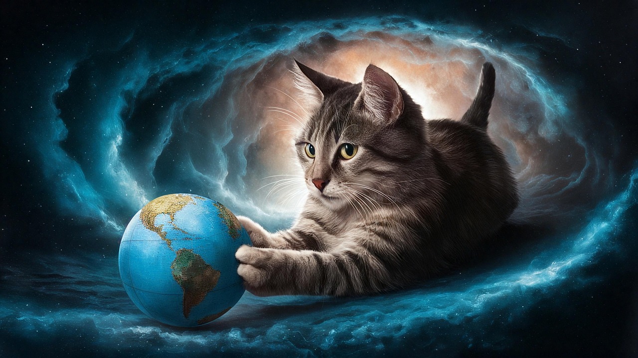 Download Cat, Globe, Space. Royalty-Free Stock Illustration Image - Pixabay