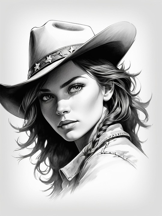 Download Cowgirl Hat Face Royalty Free Stock Illustration Image