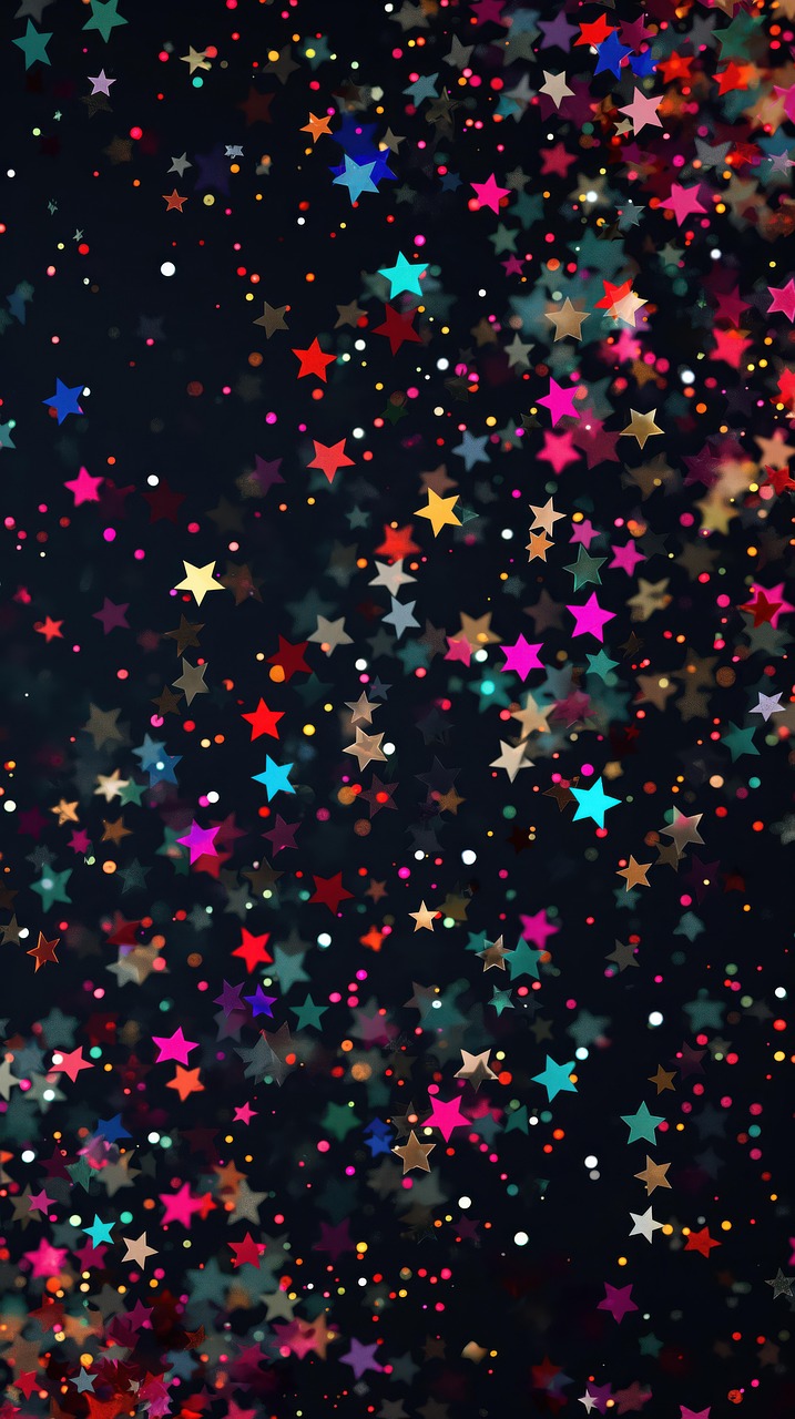 Download Ai Generated, Colorful Stars, Black Background. Royalty-Free ...