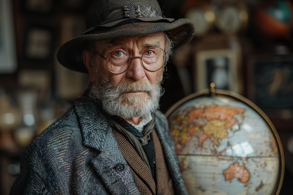 Download Traveling Grandfather Grandfather Grandpa Royalty Free Stock Illustration Image