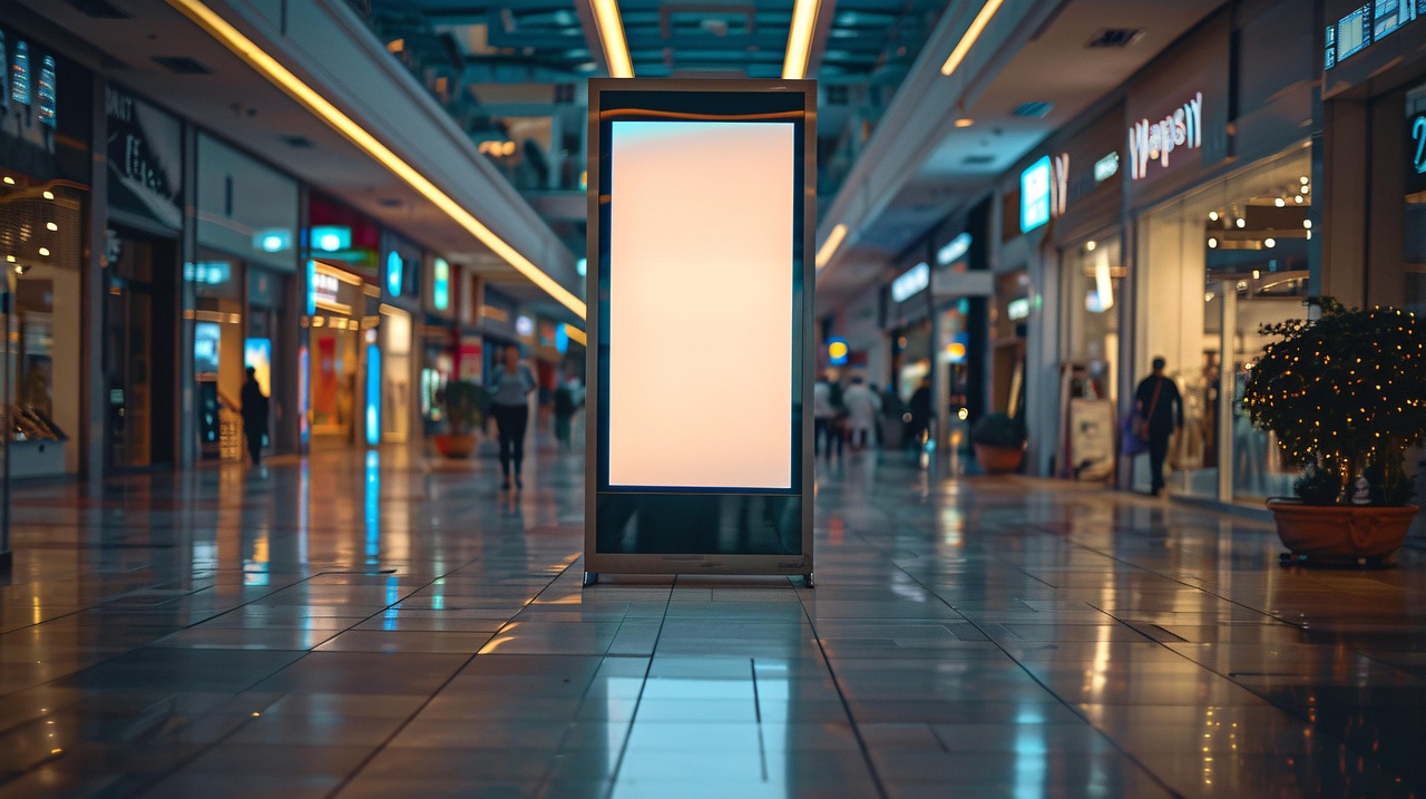 Download Shopping Mall, Digital Signage, Illuminated. Royalty-Free ...