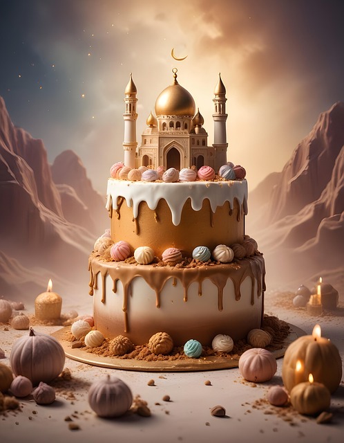 Download Eid Al Adha, Cake, Mosque. Royalty-Free Stock Illustration ...