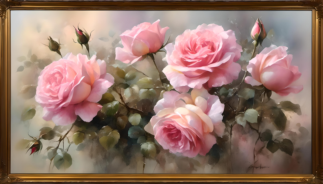 Download Oil Painting, Artwork, Roses. Royalty-Free Stock Illustration ...