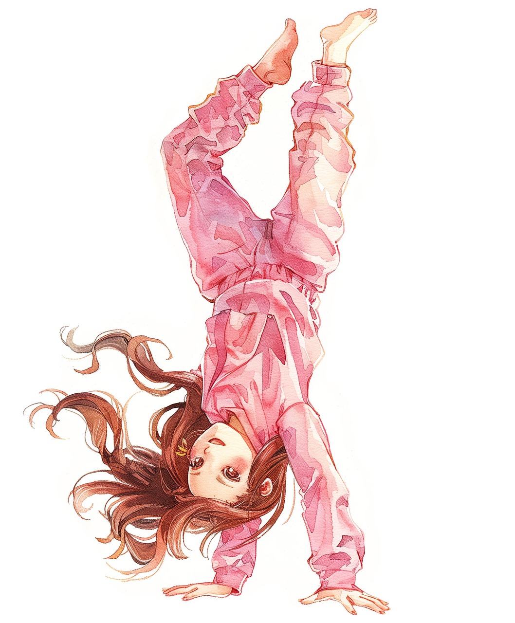Download Girl, Handstand, Pink Outfit. Royalty-Free Stock Illustration ...