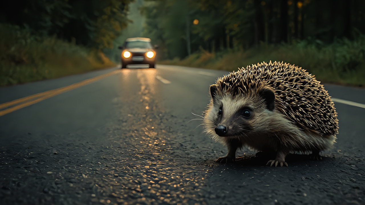 Download Hedgehog, Threatend Species, Road. Royalty-Free Stock ...