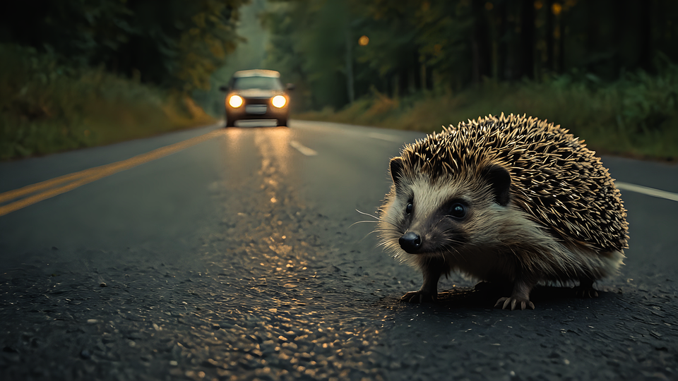 Download Hedgehog, Threatend Species, Road. Royalty-Free Stock ...