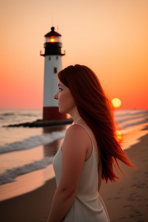 Download Woman, Lighthouse, Sea. Royalty-Free Stock Illustration Image ...