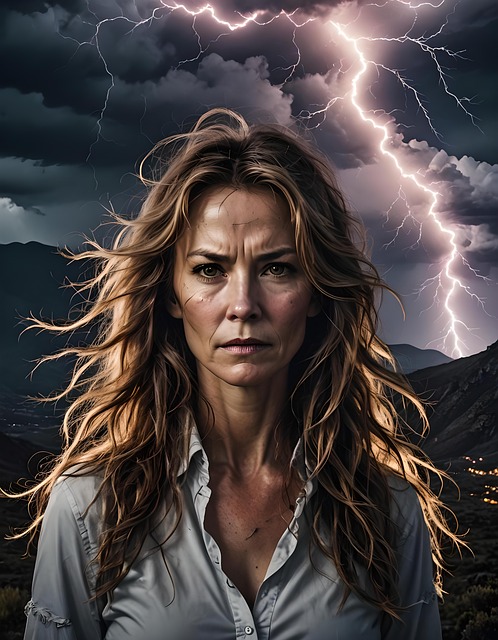 Download Woman, Lightning, Facial Expression. Royalty-Free Stock ...