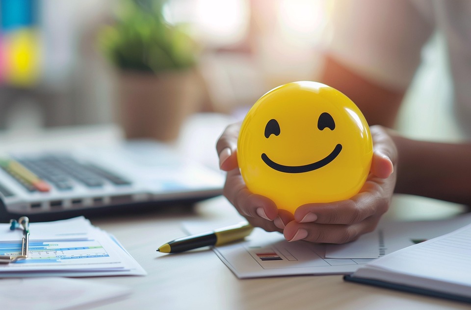 Download Yellow Stress Ball, Smiley Face, Hand Holding. Royalty-Free ...
