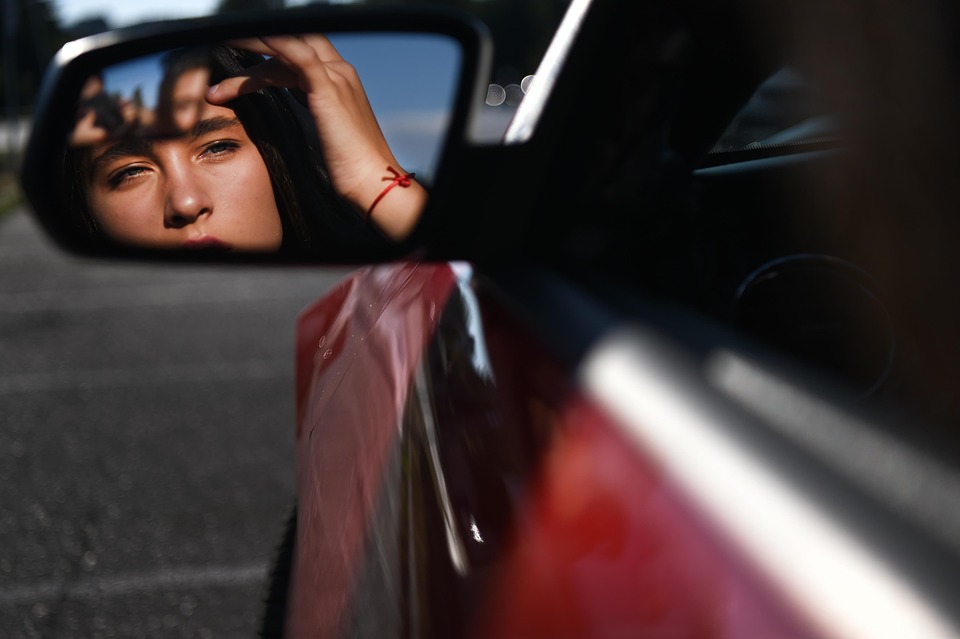 Girl Car Mirror Free Photo On Pixabay Pixabay