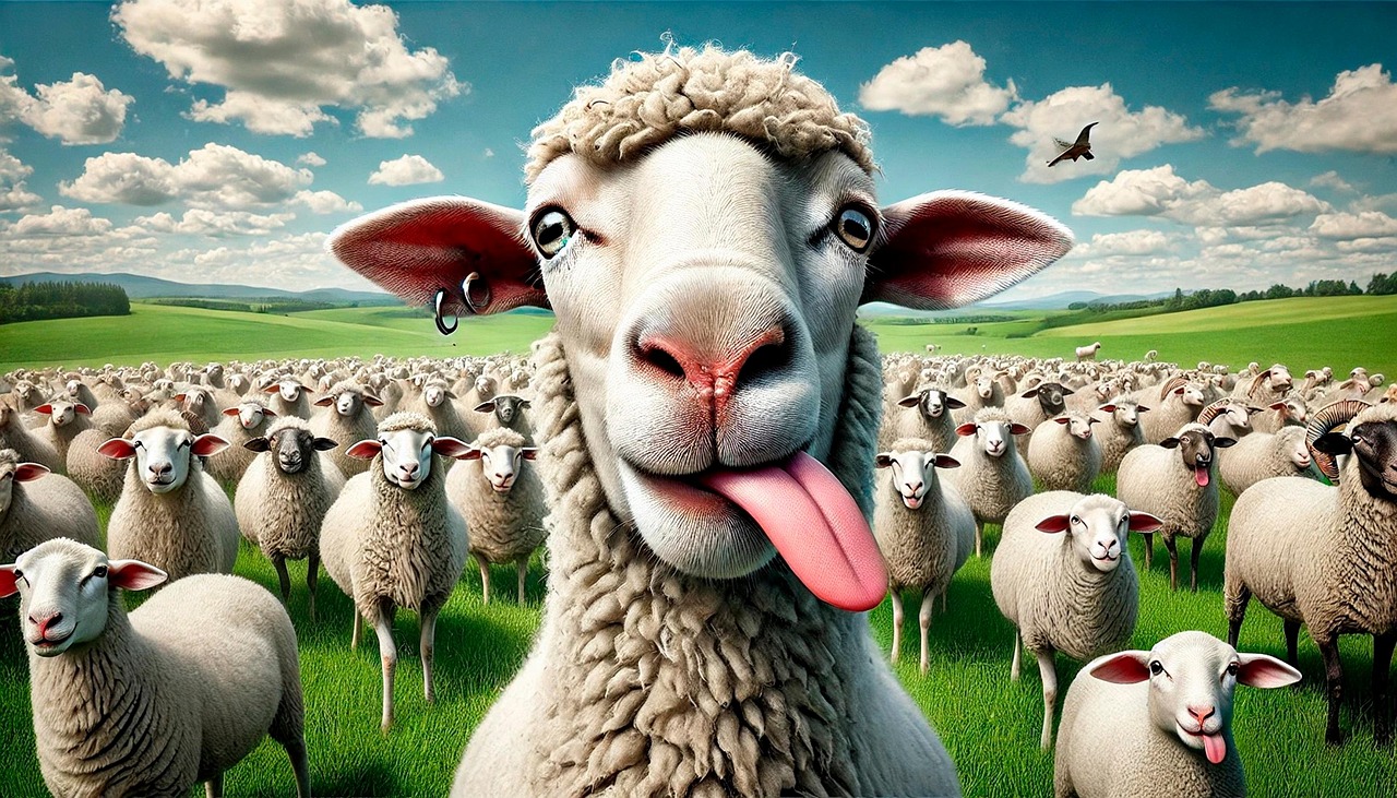 Download Ai Generated, Sheep, Cheeky. Royalty-Free Stock Illustration ...