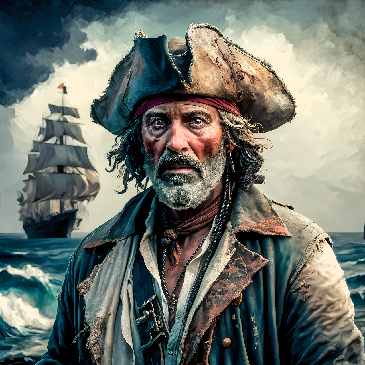 Download Pirate Portrait Sea Royalty Free Stock Illustration Image