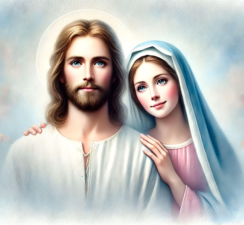 Download Ai Generated Jesus Mother Mary Royalty Free Stock