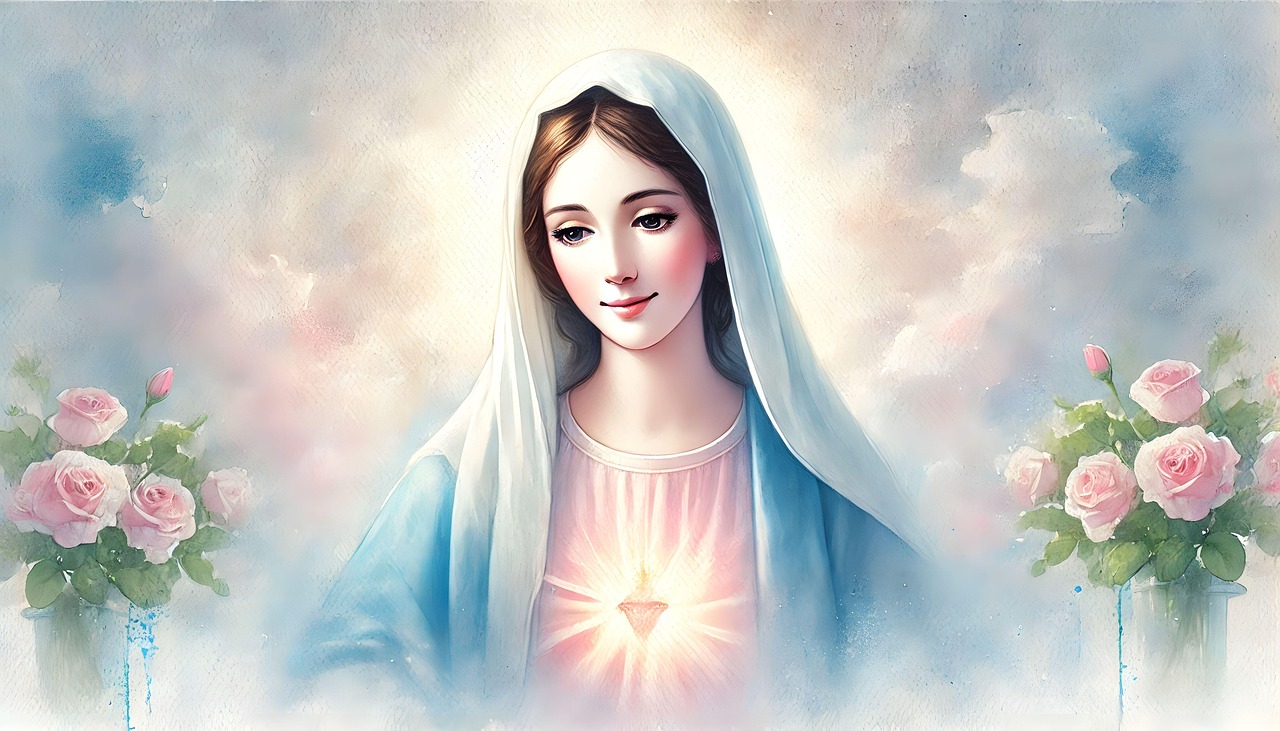 Download Mother Mary, Watercolor, Painting. Royalty-Free Stock ...
