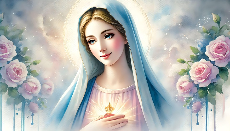 Download Mother Mary, Watercolor, Painting. Royalty-Free Stock ...