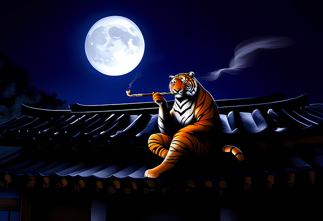 Download Tiger, Moon, Night. Royalty-Free Stock Illustration Image ...