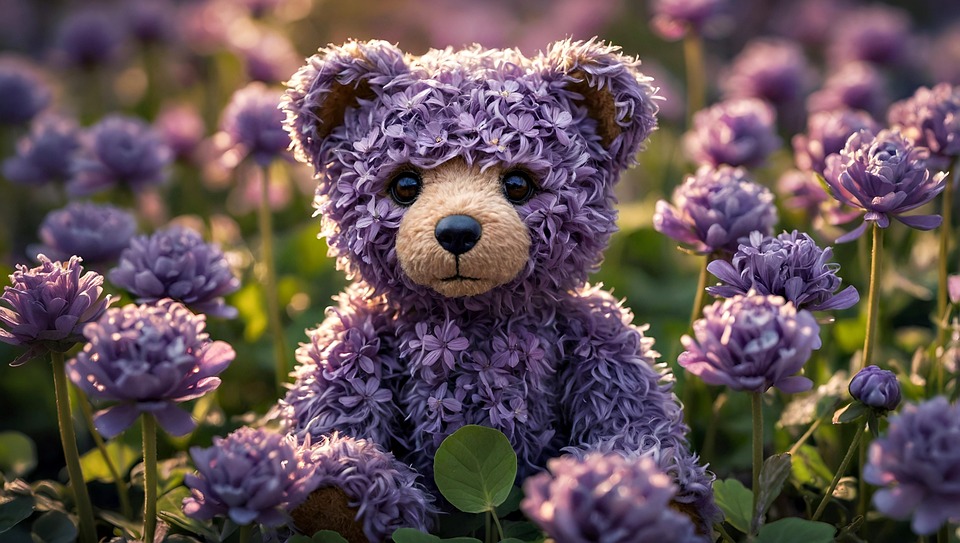 Download Teddy Bear, Nature, Flower. Royalty-Free Stock Illustration ...