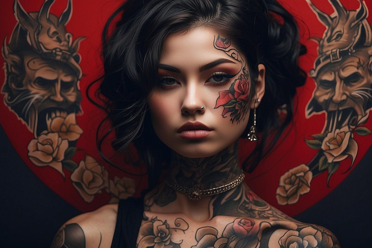 Download Woman, Face, Tattoo. Royalty-Free Stock Illustration Image ...