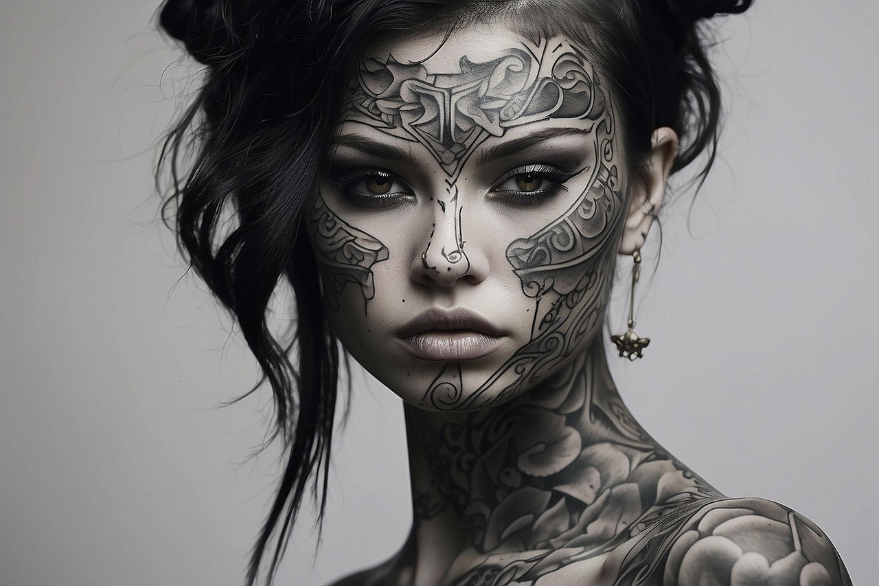Download Woman, Face, Tattoo. Royalty-Free Stock Illustration Image ...
