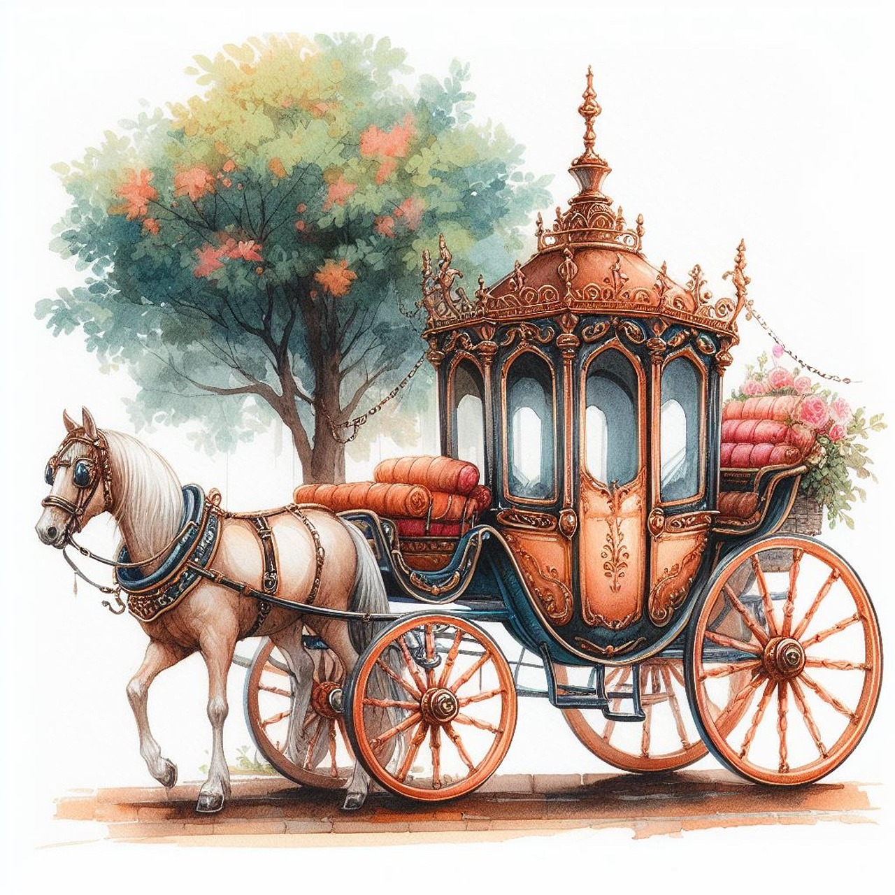Download Carriage, Horse, Nature. Royalty-Free Stock Illustration Image ...