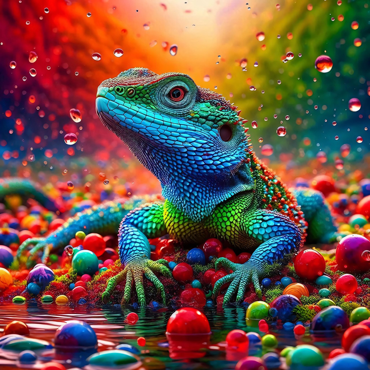 Download Ai Generated Chameleon Lizard Royalty Free Stock