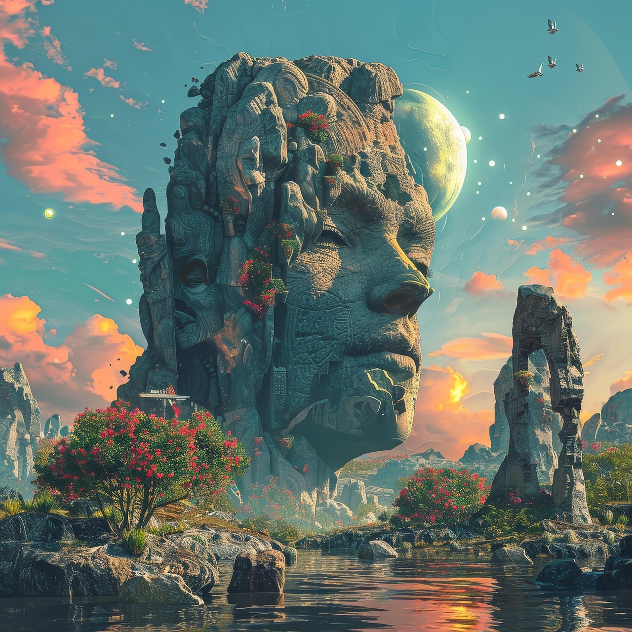Download Ai Generated, Sculpture, Rock. Royalty-Free Stock Illustration ...