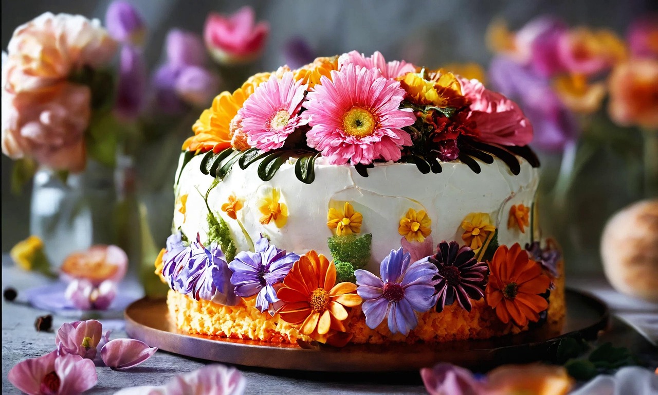 Wunderbar Deko Blumen Torte Bilder