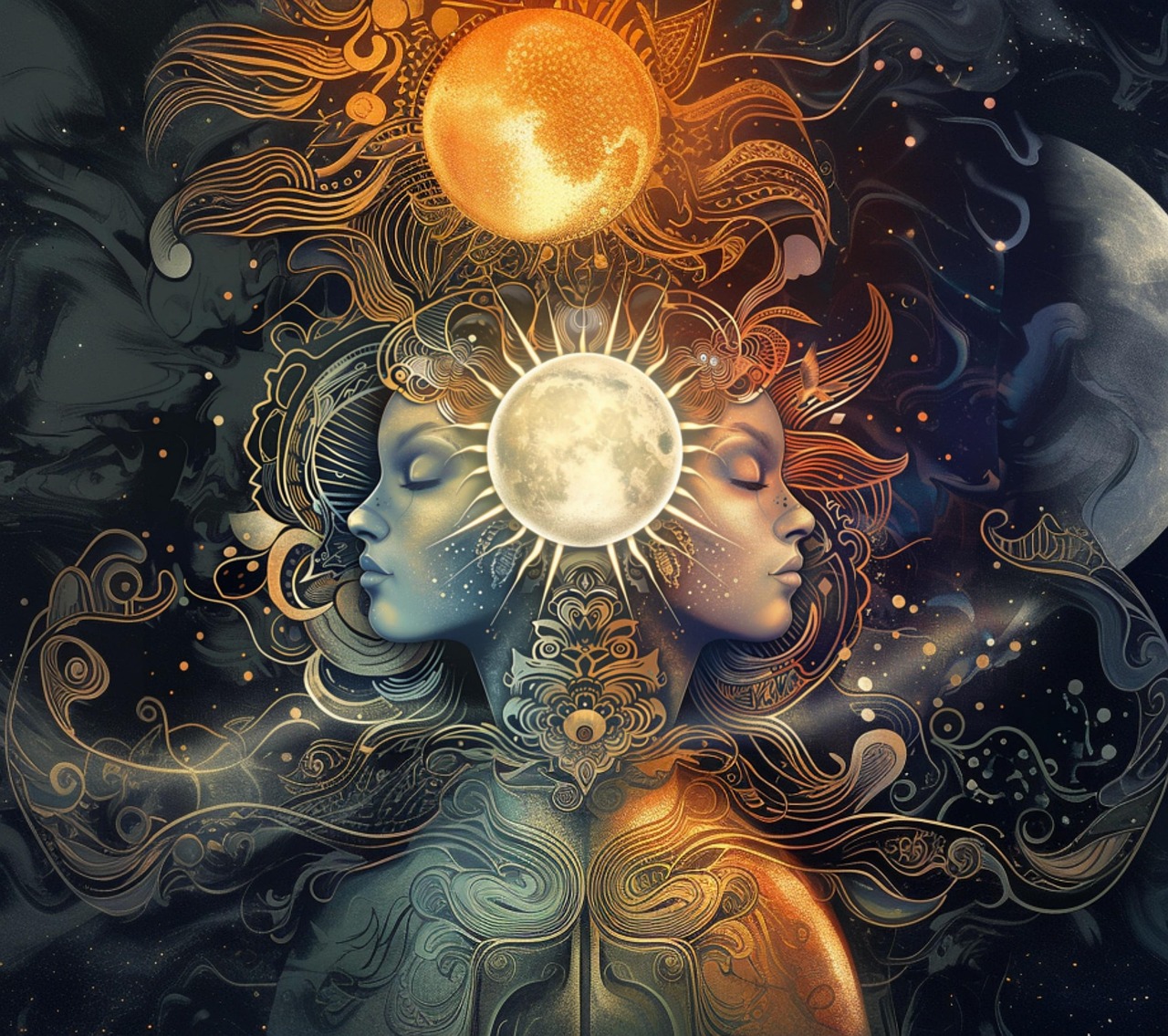 Download Sun, Moon, Goddess. Royalty-Free Stock Illustration Image ...