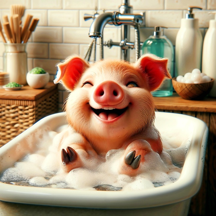Download Pig, Piglet, Full Bath. Royalty-Free Stock Illustration Image ...