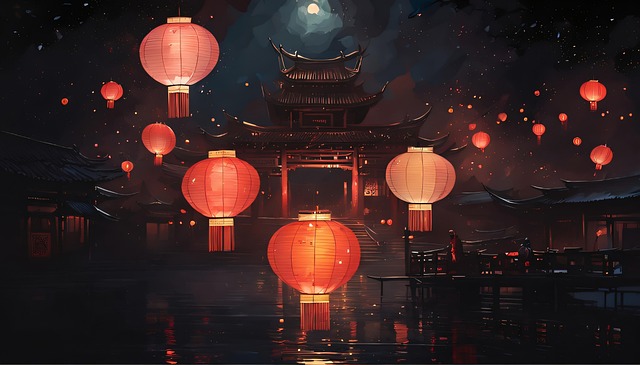 Download Lanterns, Mid-Autumn Festival, Midautumn. Royalty-Free Stock ...