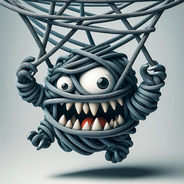 Download All Tied Up, Monster, Cartoon Monster. Royalty-Free Stock ...