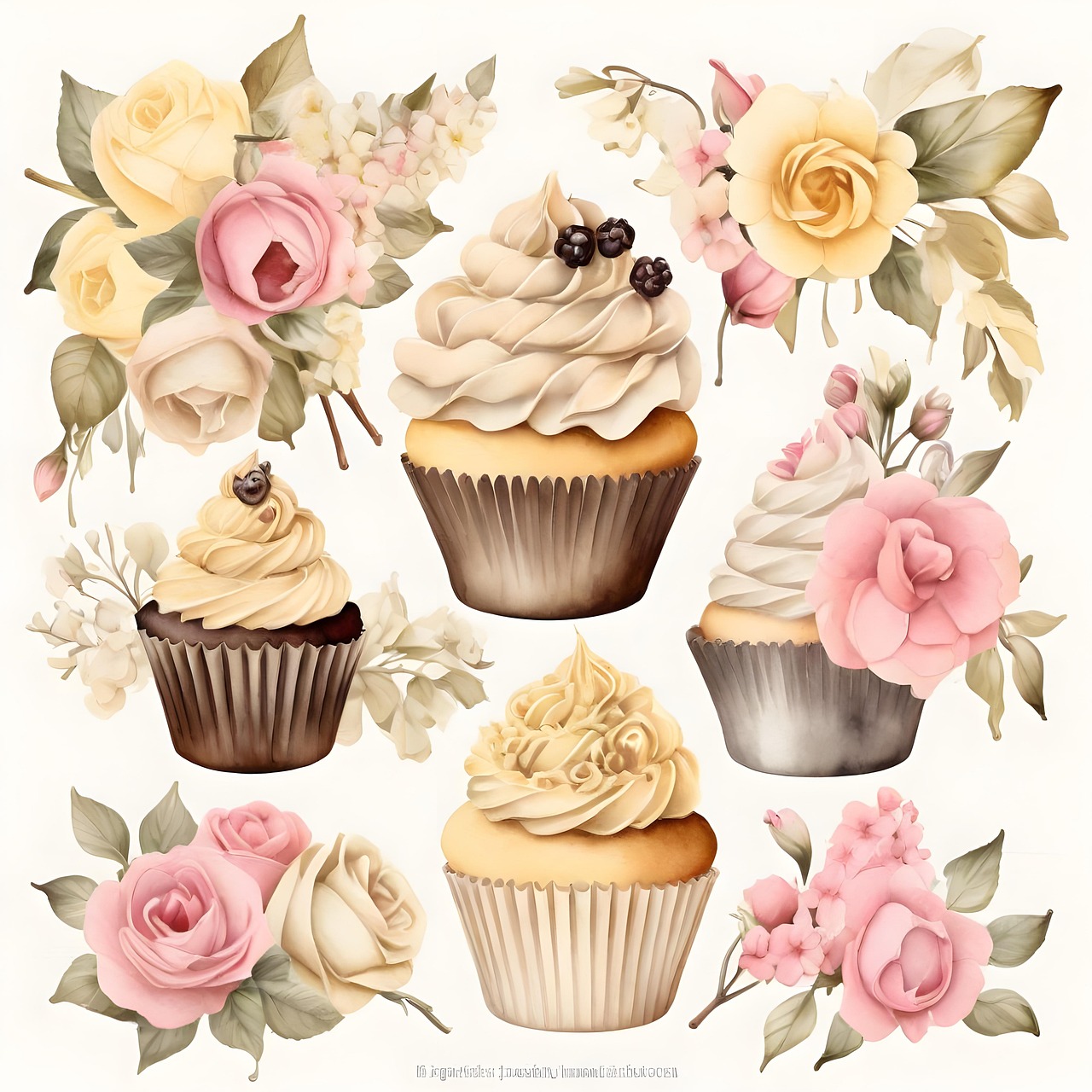 Download Cupcake, Flower, Flowers. Royalty-Free Stock Illustration ...