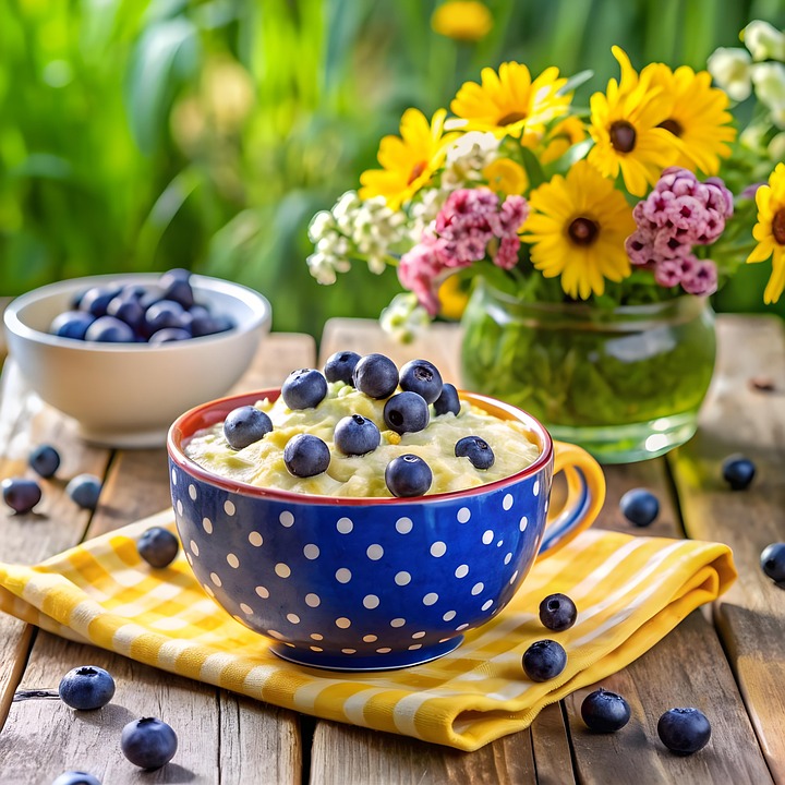 Download Ai Generated Breakfast Blueberries Royalty Free Stock