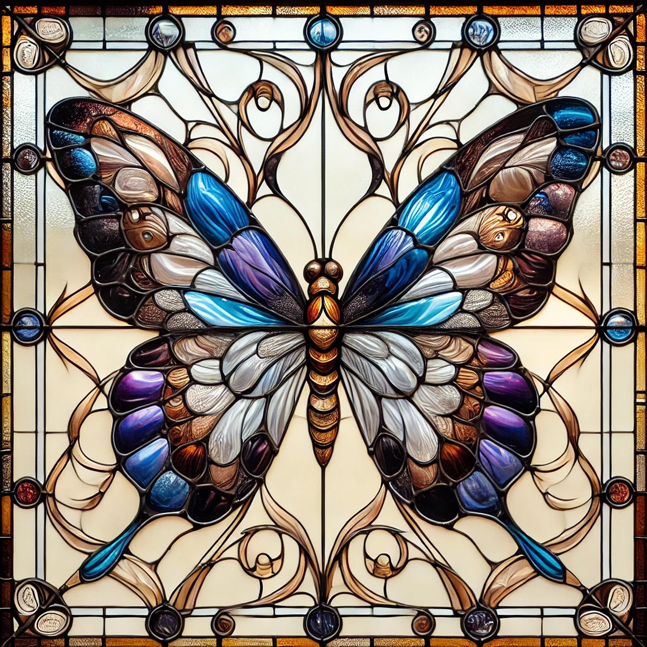 Download Butterfly, Stained Glass, Colorful Wings. Royalty-Free Stock ...