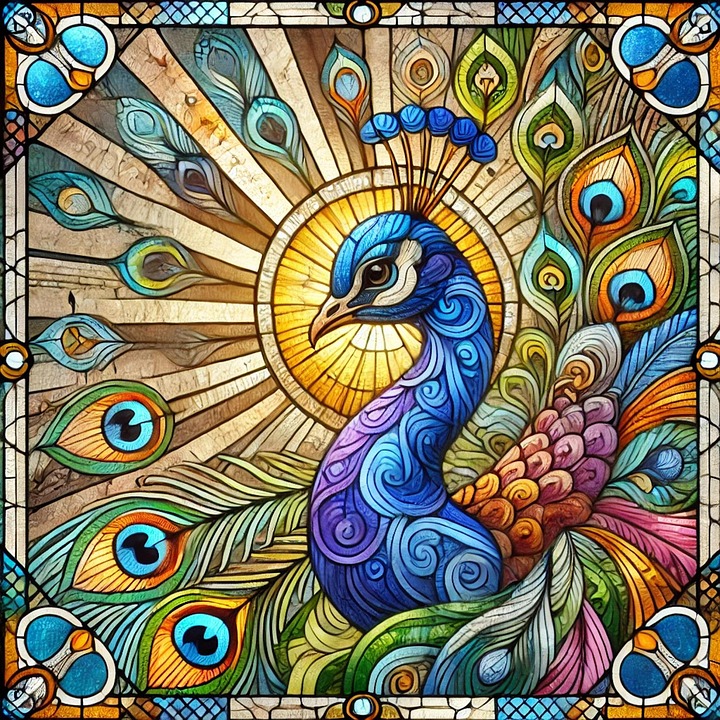 Download Stained Glass Peacock Art Royalty Free Stock Illustration Image Pixabay