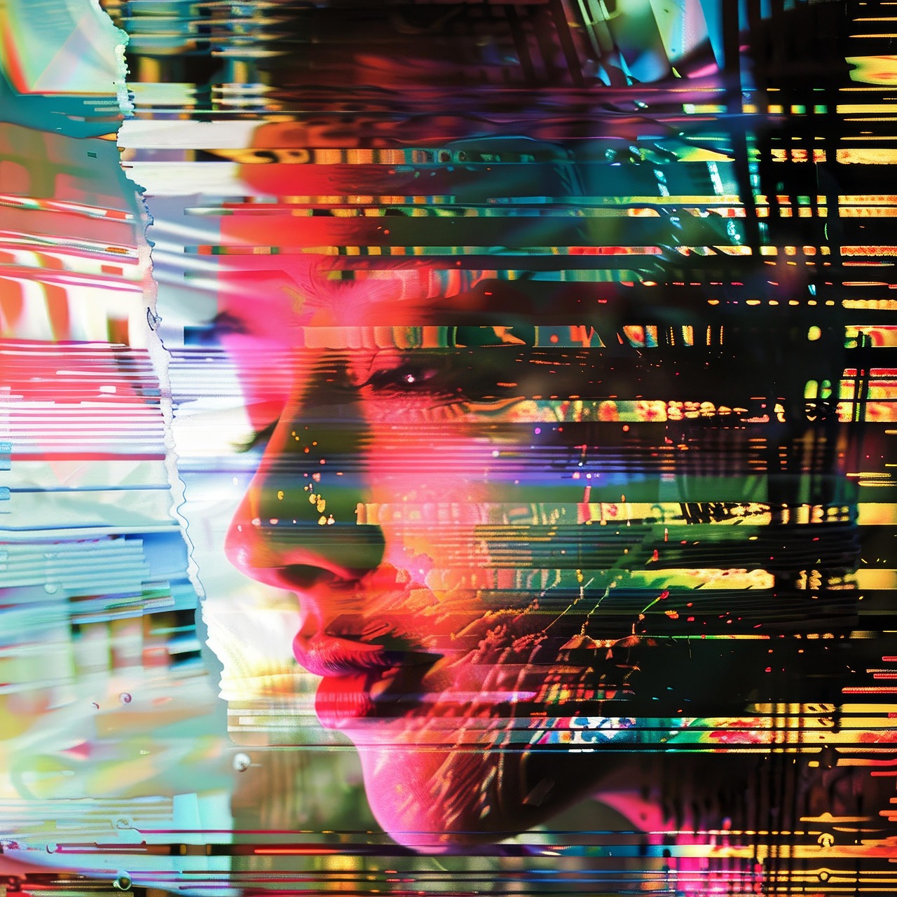 Download Ai Generated, Woman, Glitched. Royalty-Free Stock Illustration ...