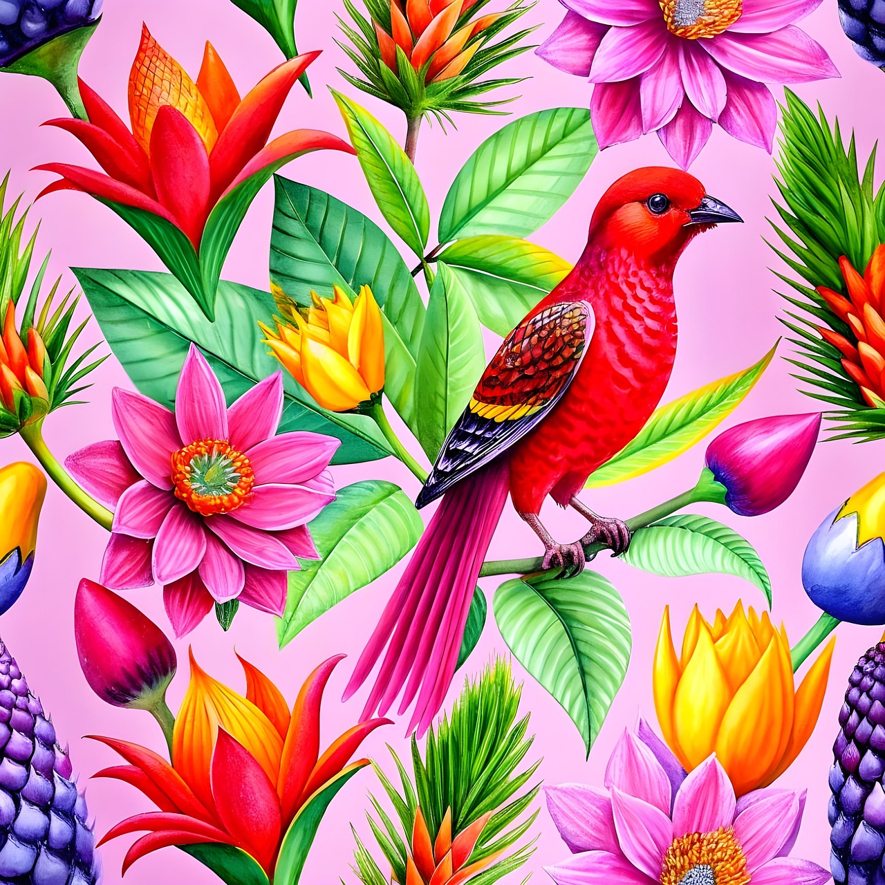 Download Bird, Tropical, Pattern. Royalty-Free Stock Illustration Image ...