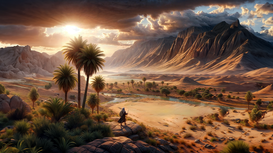 Download Ai Generated, The Promised Land, Oasis. Royalty-Free Stock ...
