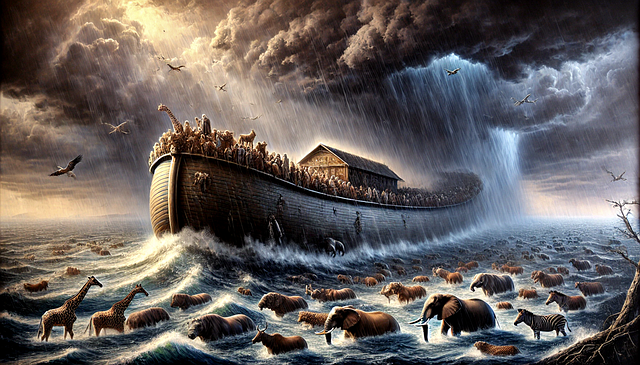 Download Ai Generated, Noah'S Ark, Flood. Royalty-Free Stock Illustration Image - Pixabay
