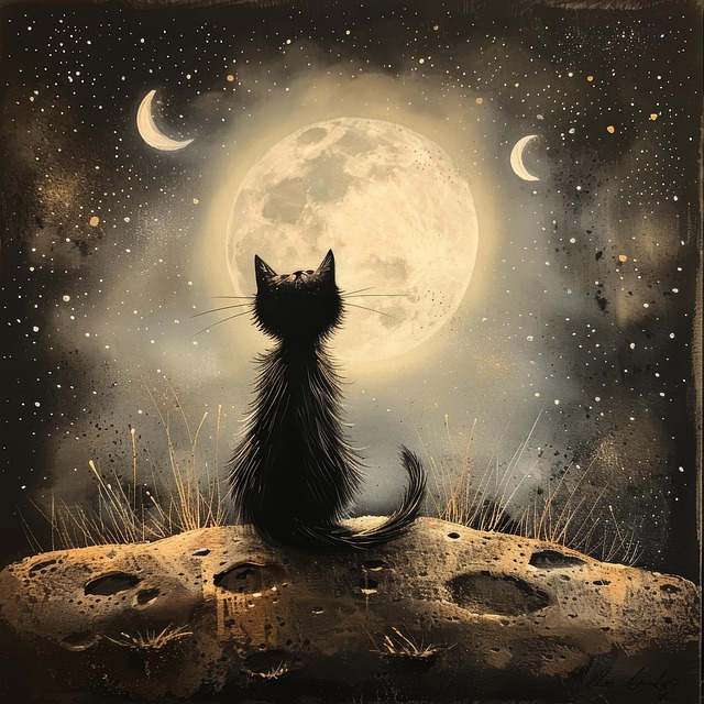 黑猫 月亮 星星 - Pixabay上的免费图片 - Pixabay