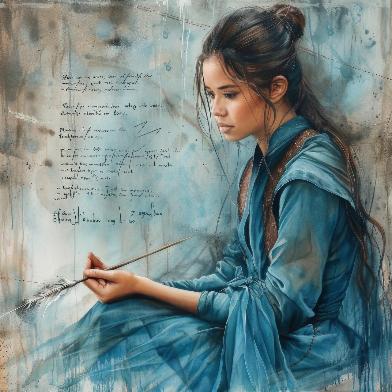 Download Woman, Feather, Quill. Royalty-Free Stock Illustration Image ...
