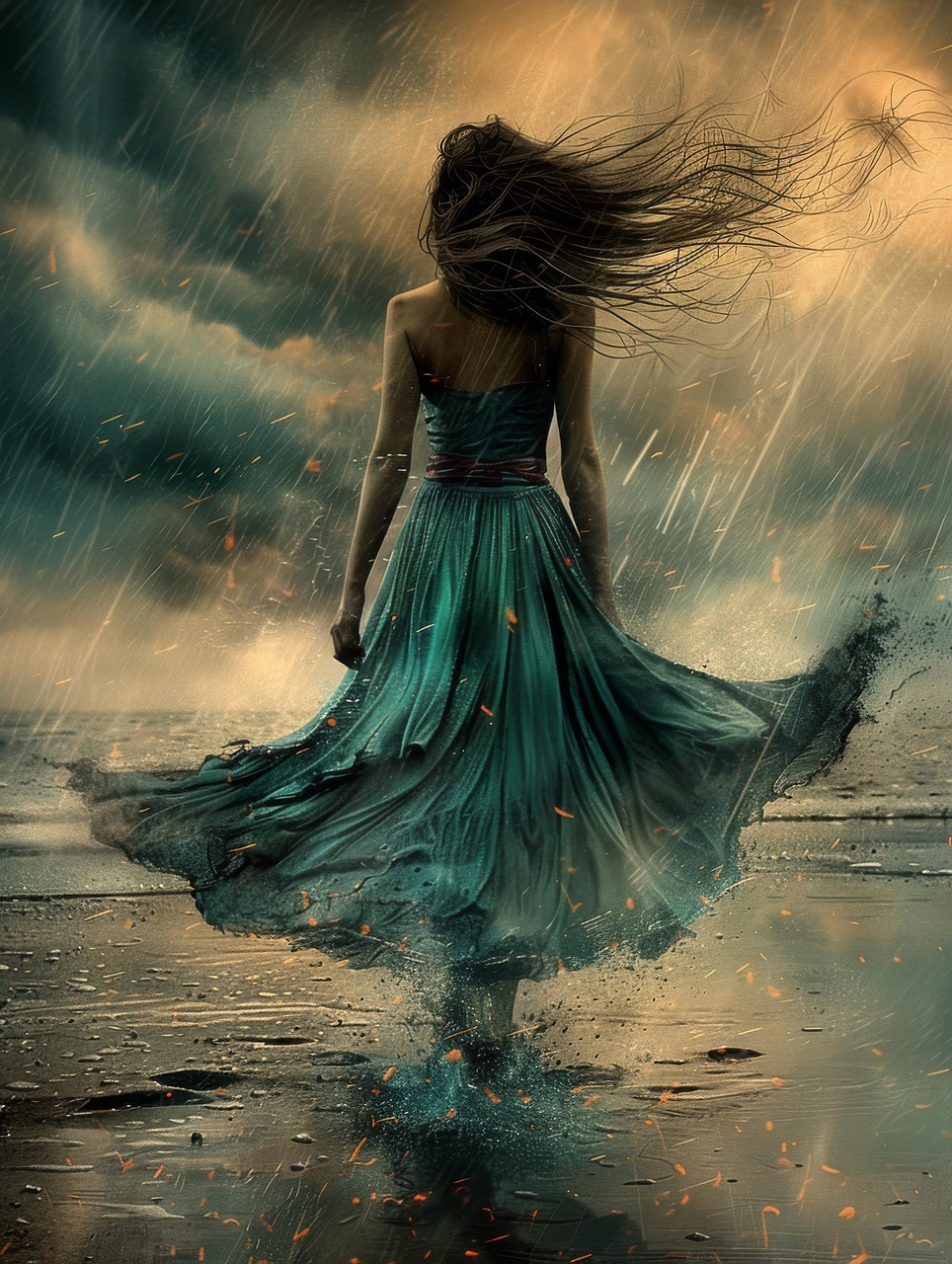 Download Woman, Rain, Storm. Royalty-Free Stock Illustration Image ...