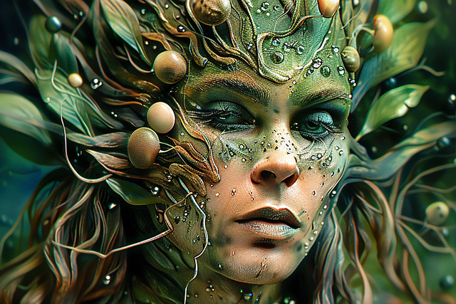 Download Green Man, Green Woman, Androgynous. Royalty-Free Stock ...