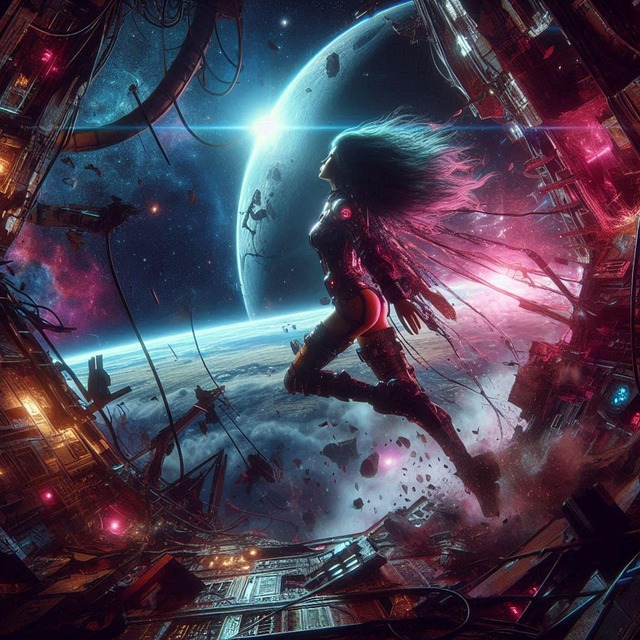 Download Cyberpunk, Cosmos, Woman. Royalty-Free Stock Illustration ...