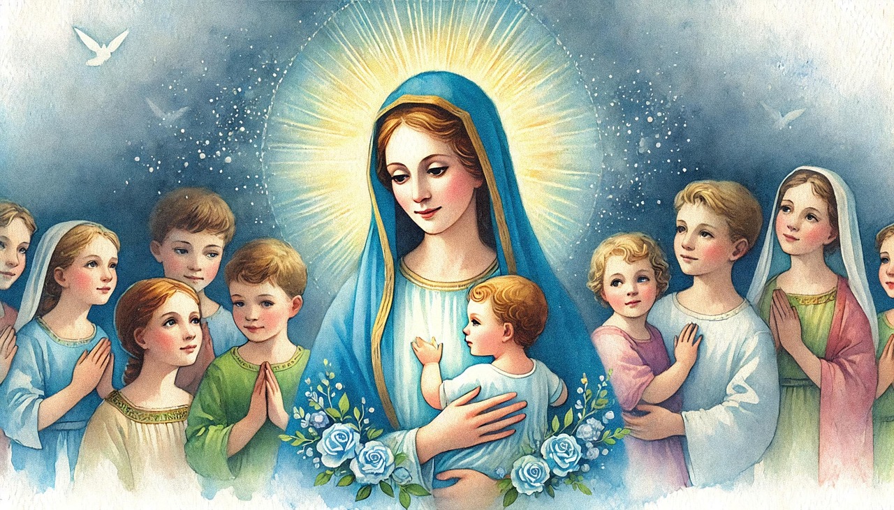 Download Ai Generated, Mary, Children. Royalty-Free Stock Illustration ...